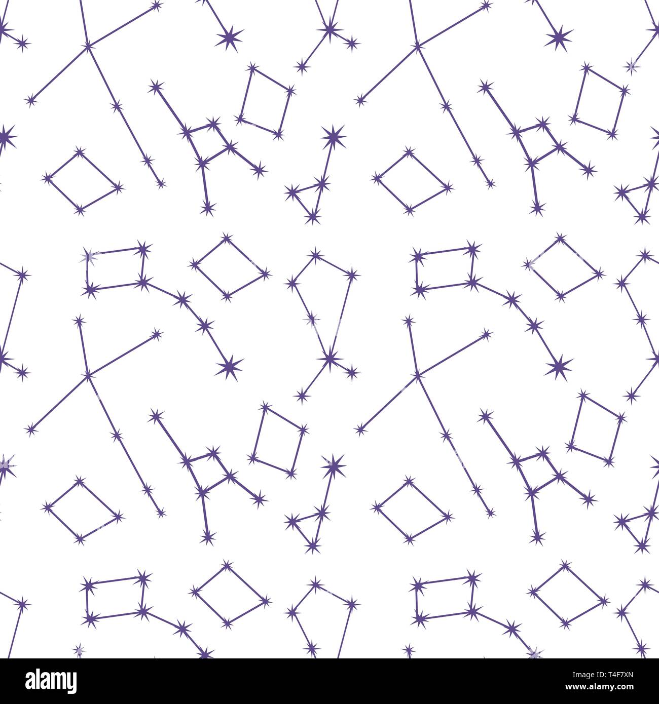 Seamless vector pattern with constellations. Space exploration ...