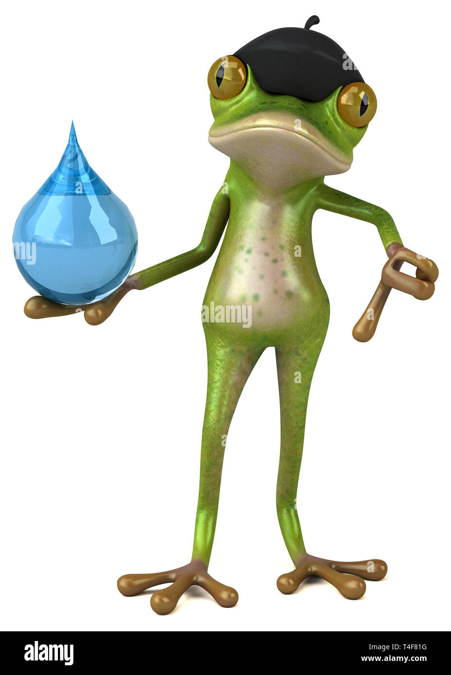 Fun french frog - 3D Illustration Stock Photo - Alamy