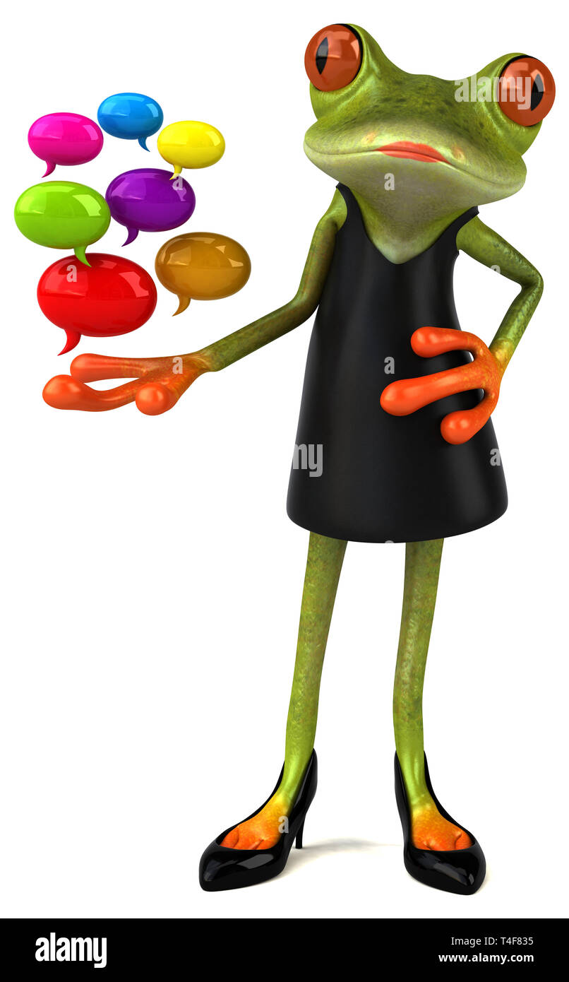 Fun frog - 3D Illustration Stock Photo - Alamy