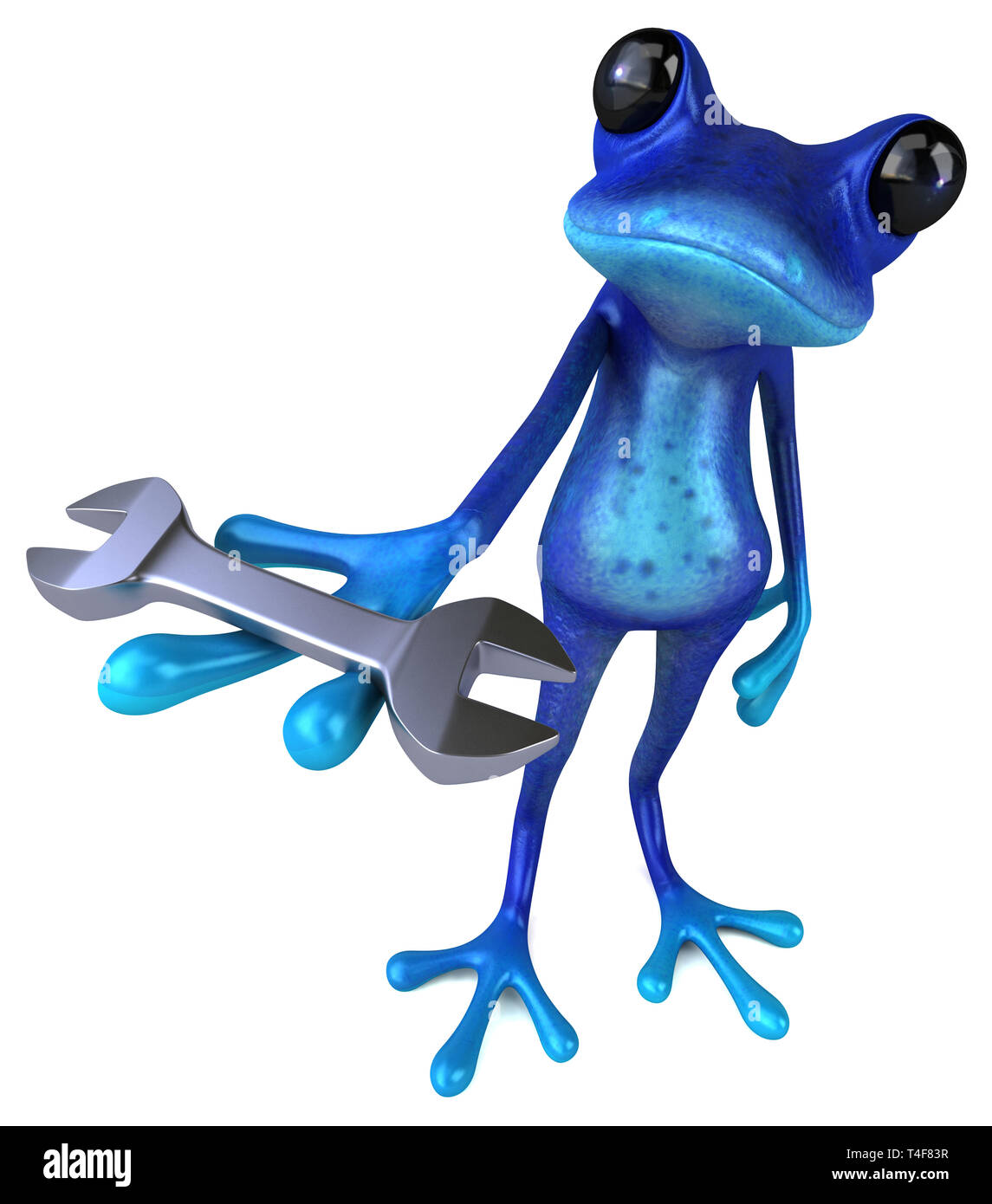 Fun blue frog - 3D Illustration Stock Photo - Alamy