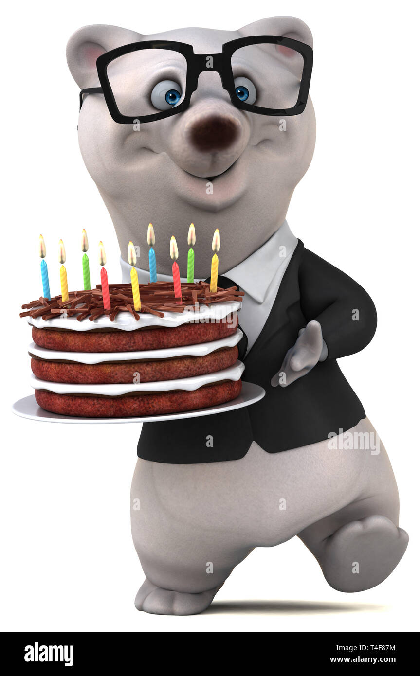 Fun bear - 3D Illustration Stock Photo - Alamy