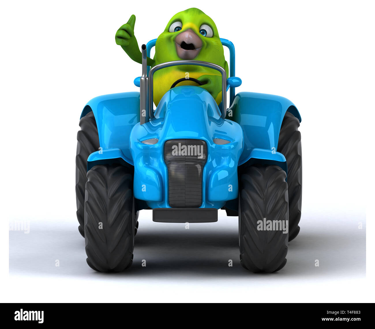 Fun green bird - 3D Illustration Stock Photo - Alamy