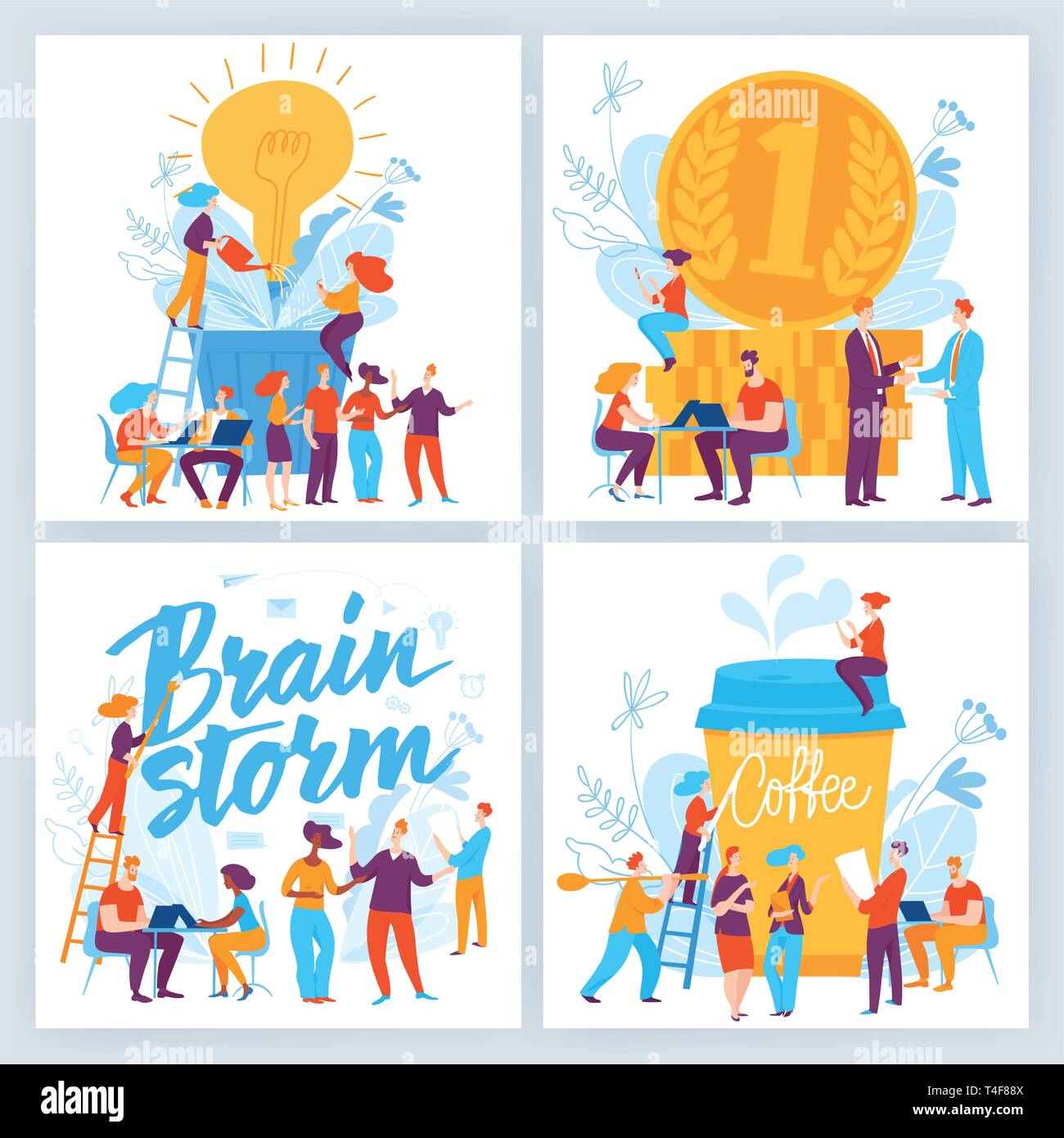 Set of four vector business concept slide designs Stock Vector Image ...