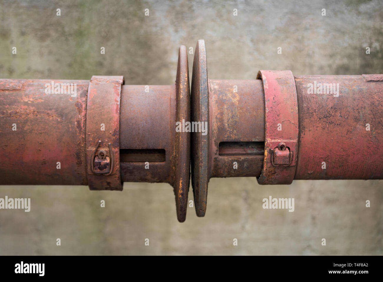 Rusty railway wagon buffers on old train Stock Photo - Alamy