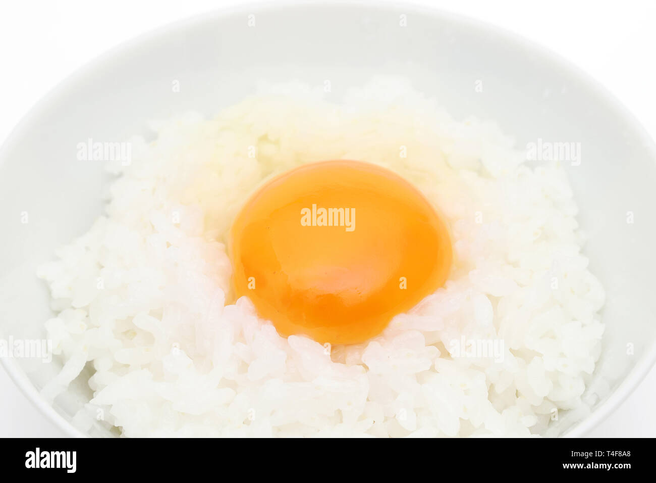 Close up of Japanese cooked rice with raw egg, Tamago kake gohan Stock ...