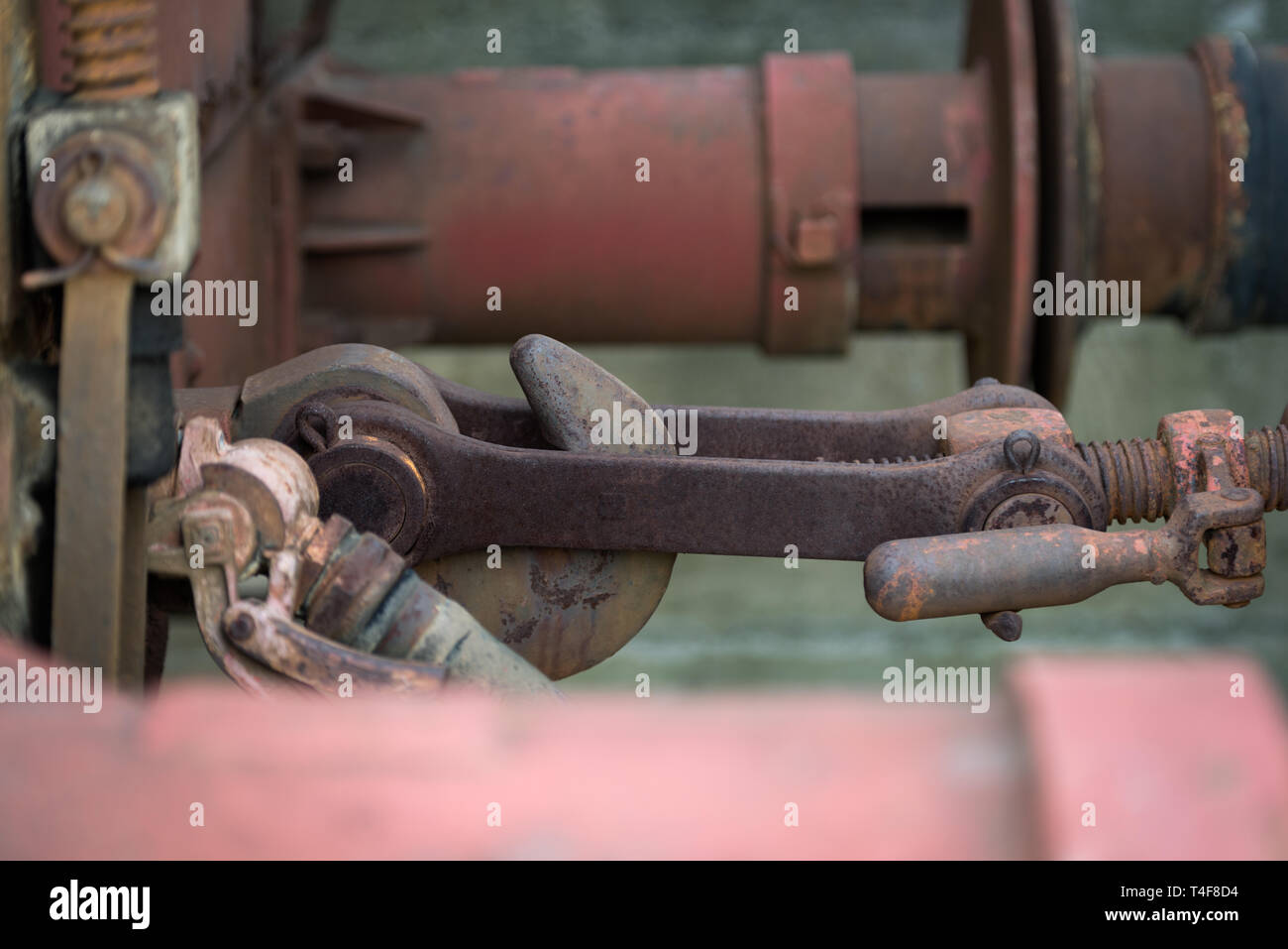 Buffers and chain coupler on old train Stock Photo - Alamy