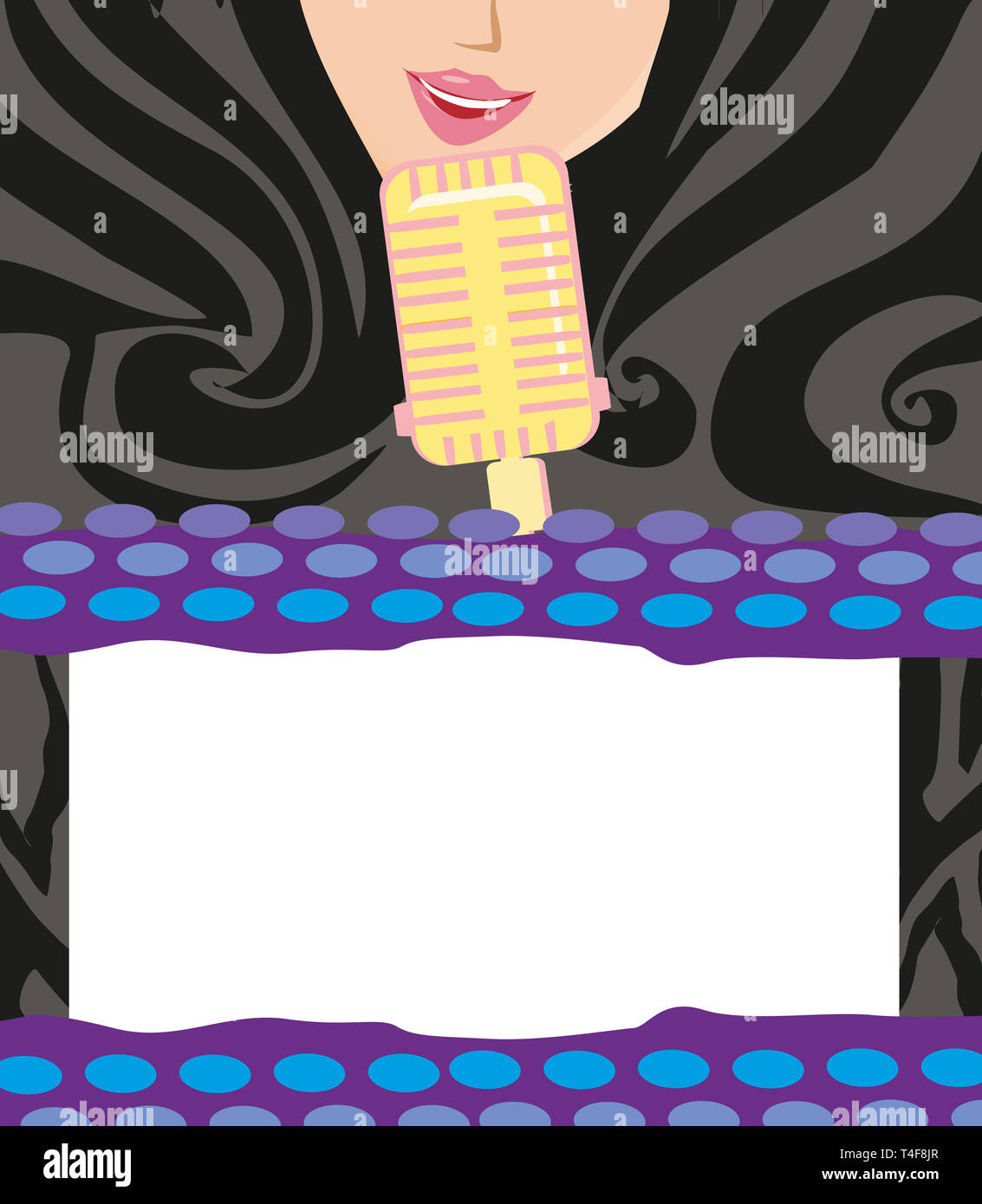 Karaoke night, abstract illustration with microphone and singer Stock ...