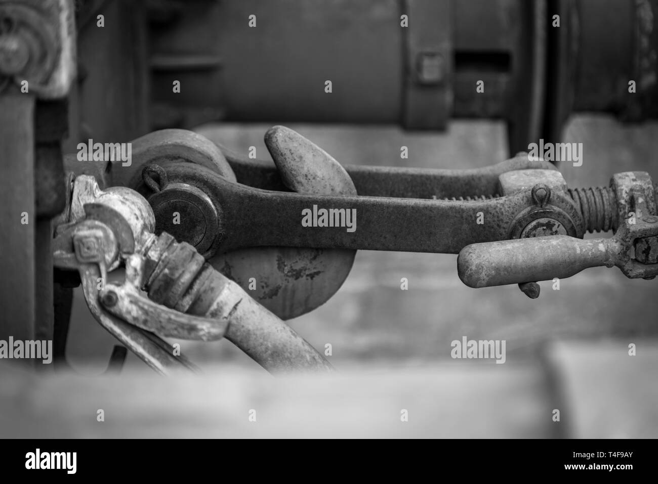 Buffers and chain coupler on old train Stock Photo - Alamy