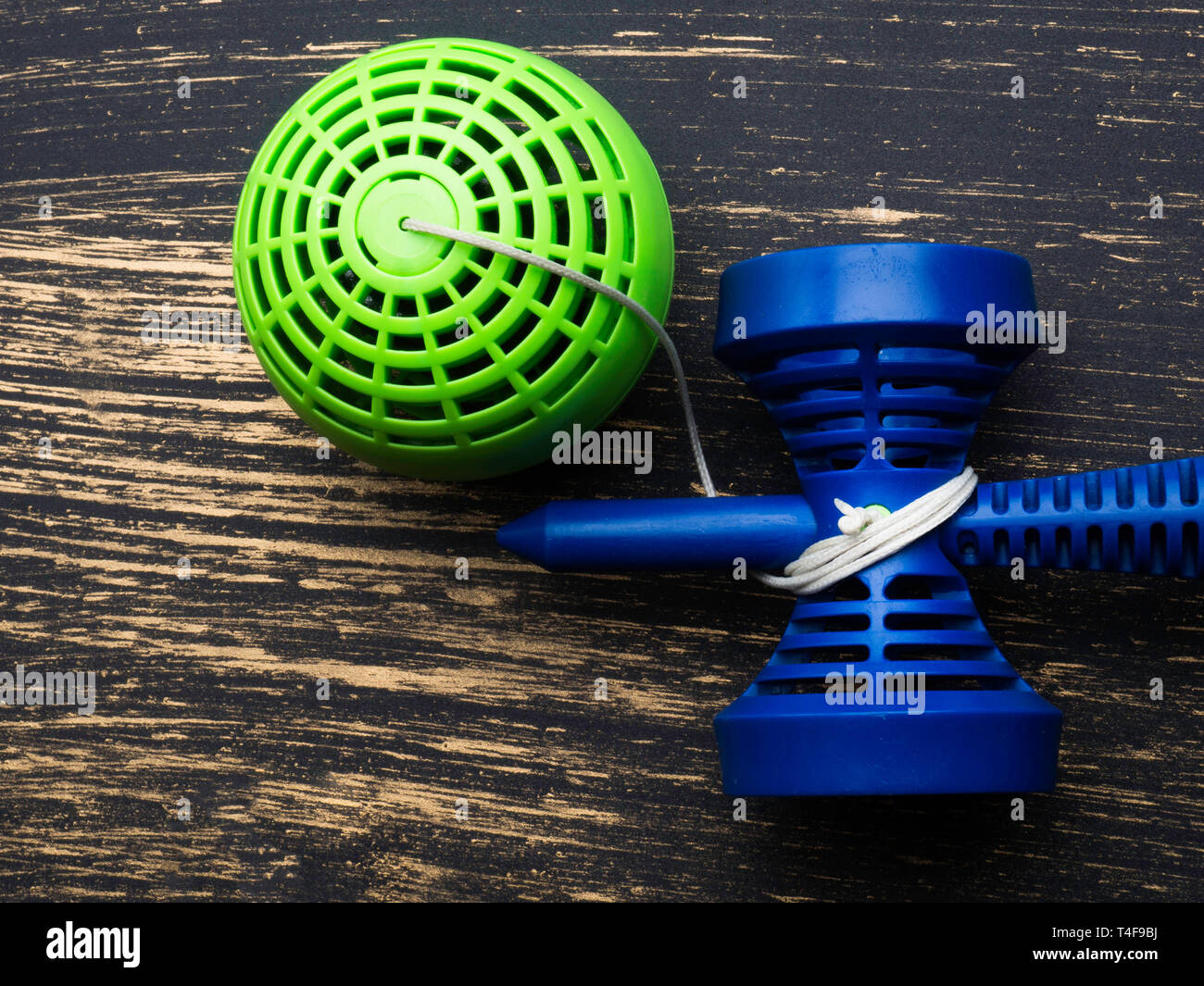 Traditional Japanese toy Kendama on dark background, close up Japan ...