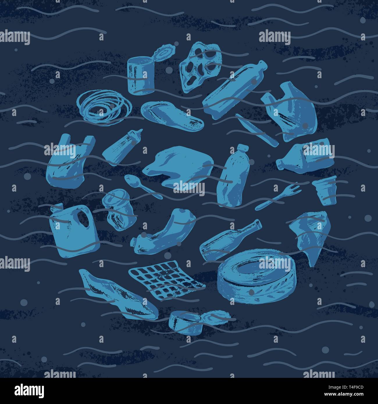 The circular dark concept of the ecological catastrophe of garbage in ...