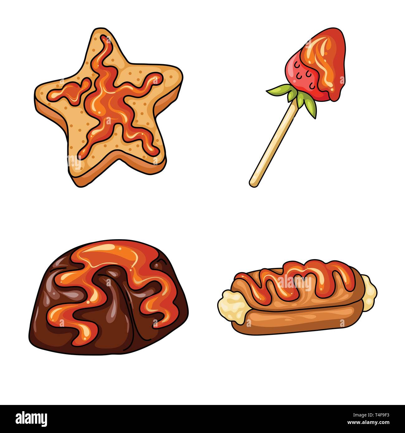 Vector design of dessert and sweet symbol. Set of dessert and food ...