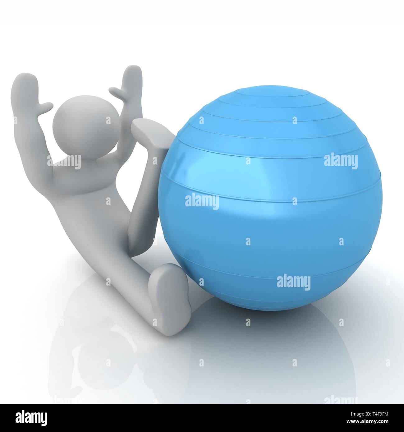 3d man exercising position on fitness ball. My biggest pilates series ...