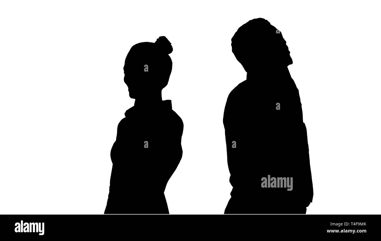 Female Silhouette Standing Back