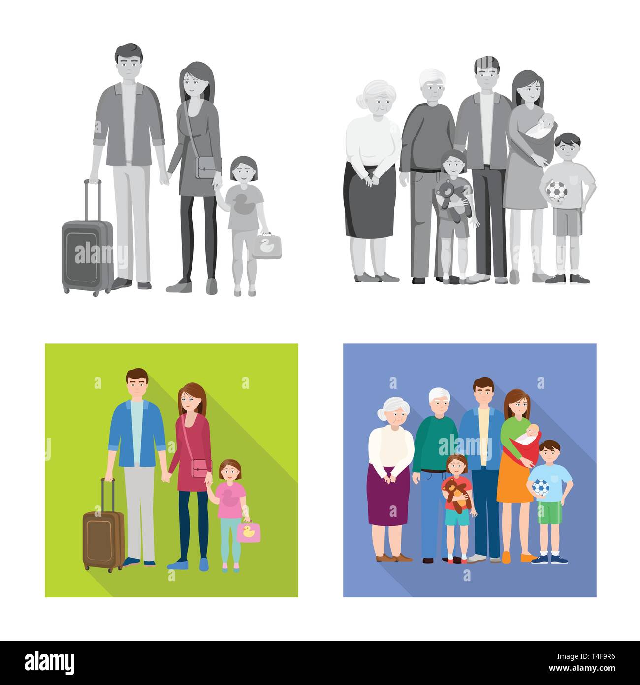 mom,relatives,dad,baby,suitcase,grandpa,tourism,grandmother,summer ...
