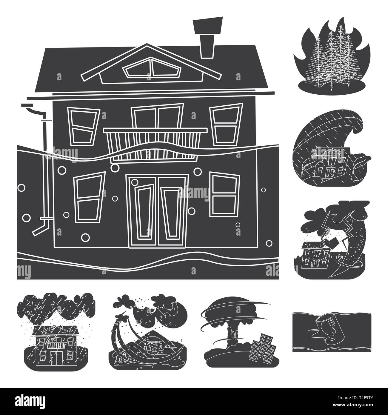 Vector design of calamity and crash logo. Collection of calamity and ...