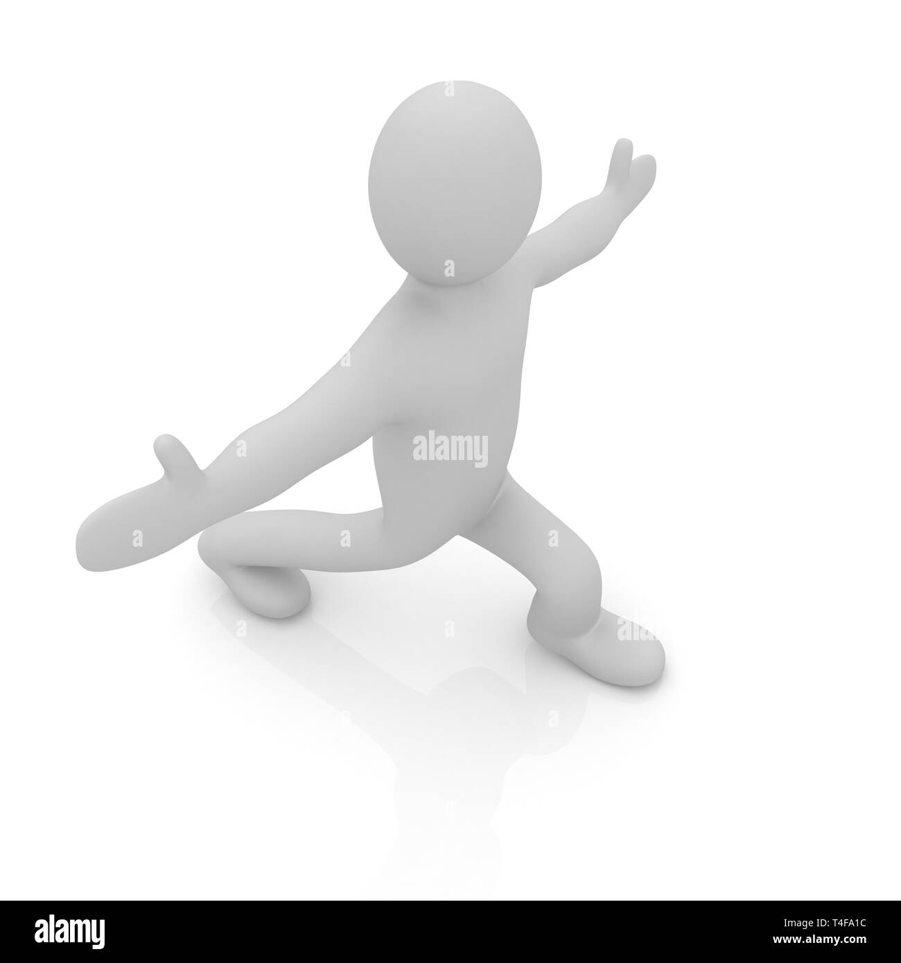 3d man isolated on white. Series: morning exercises - flexibility ...