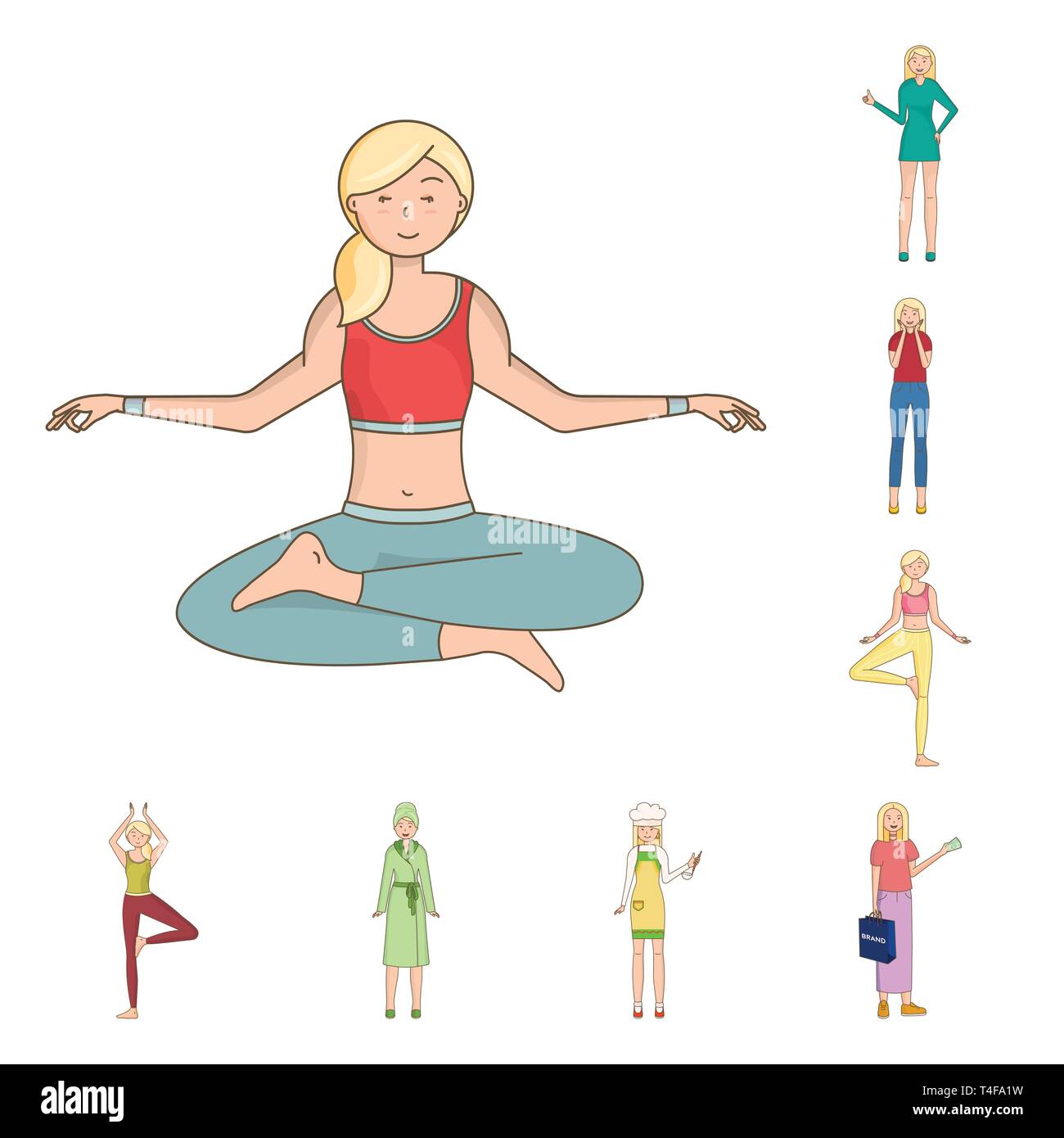 Vector design of woman and body sign. Set of woman and style stock ...