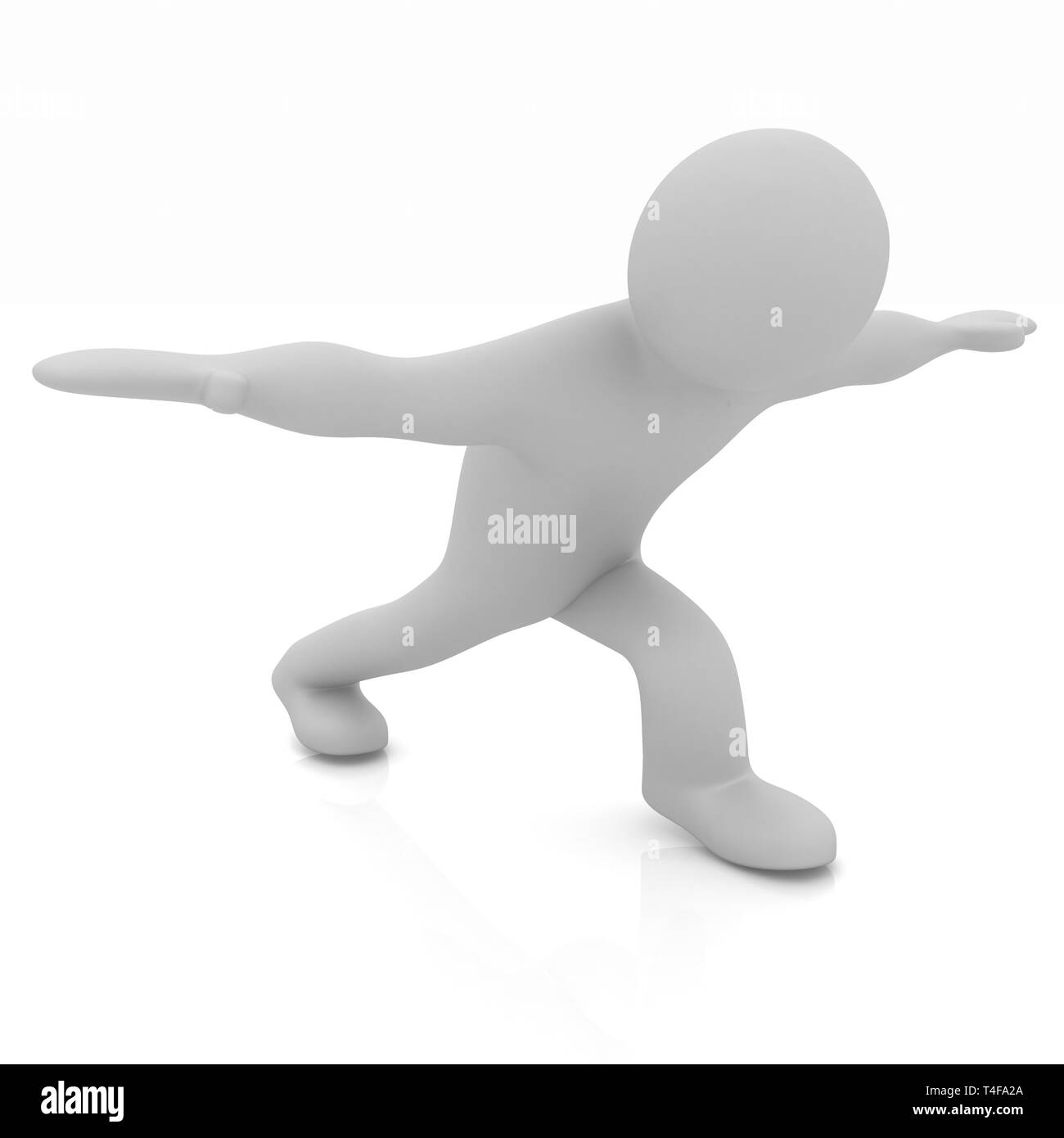 3d man isolated on white. Series: morning exercises - flexibility ...