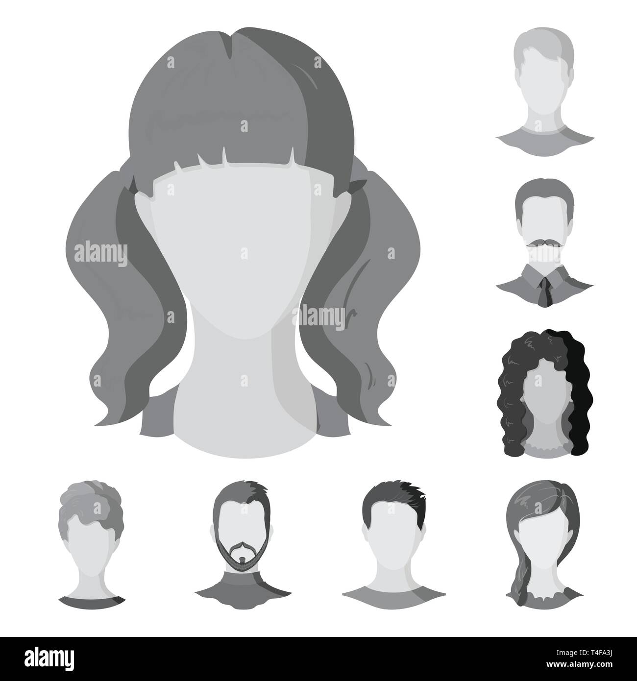 Vector design of character and profile logo. Collection of character ...