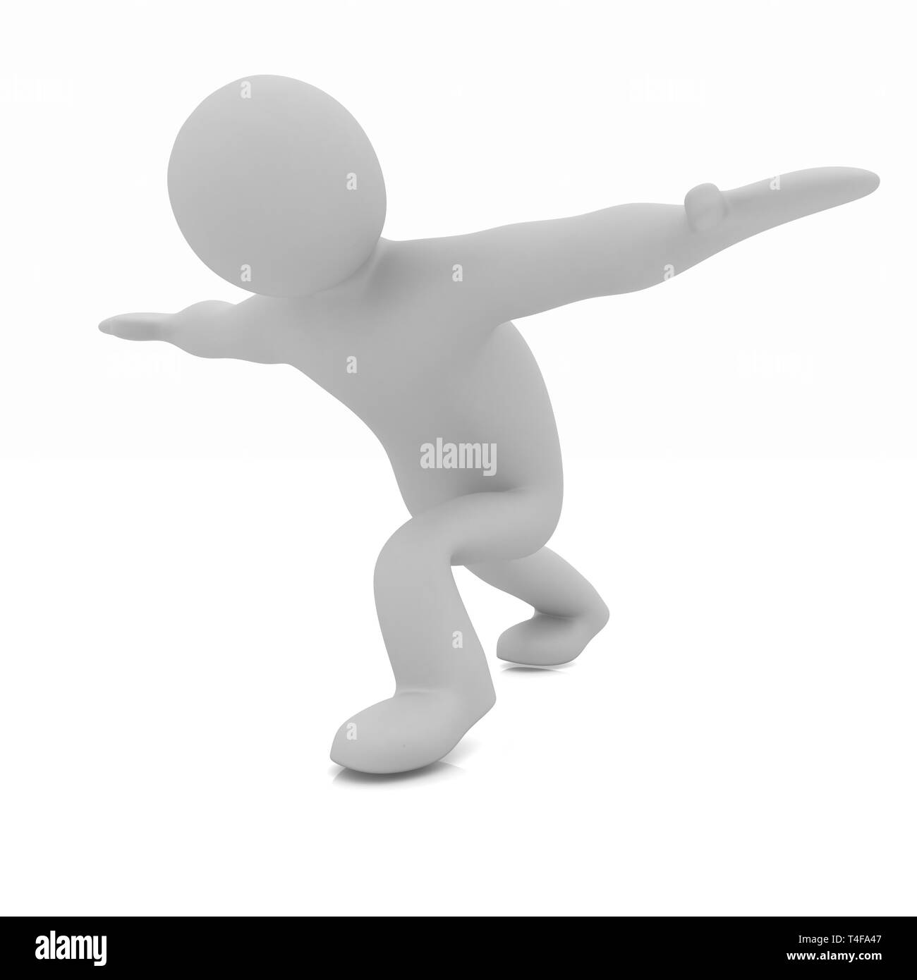 3d man isolated on white. Series: morning exercises - flexibility ...