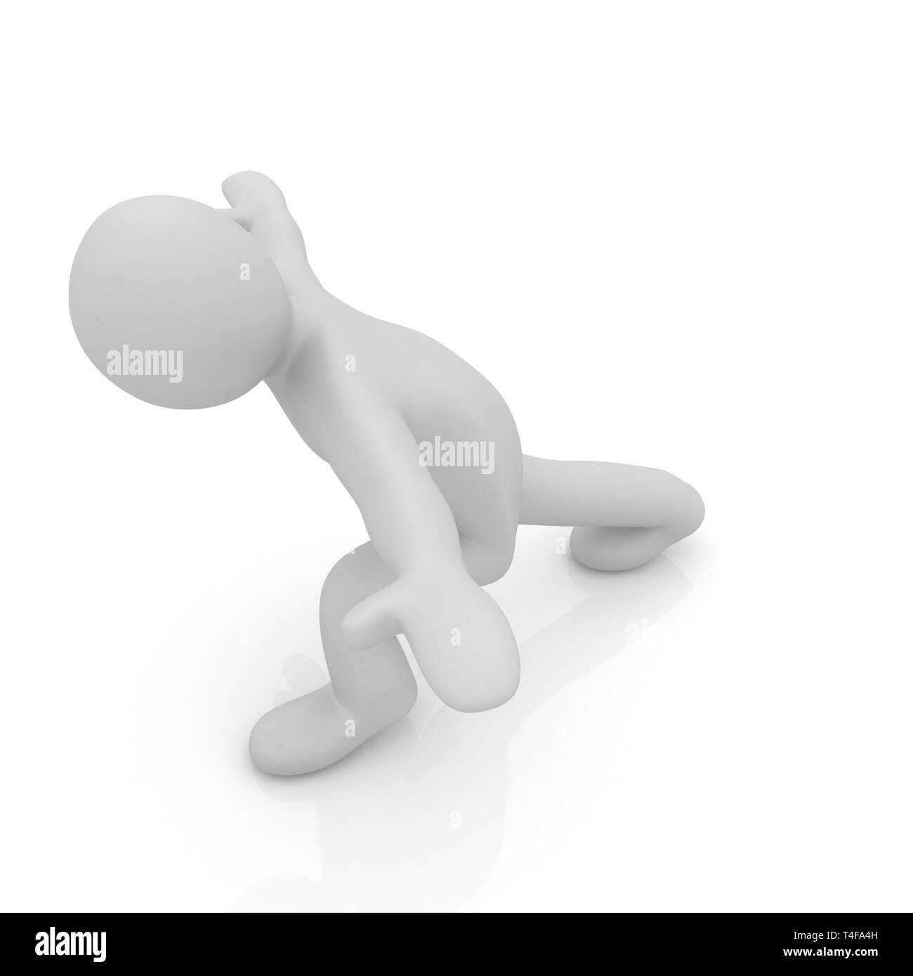 3d man isolated on white. Series: morning exercises - flexibility ...