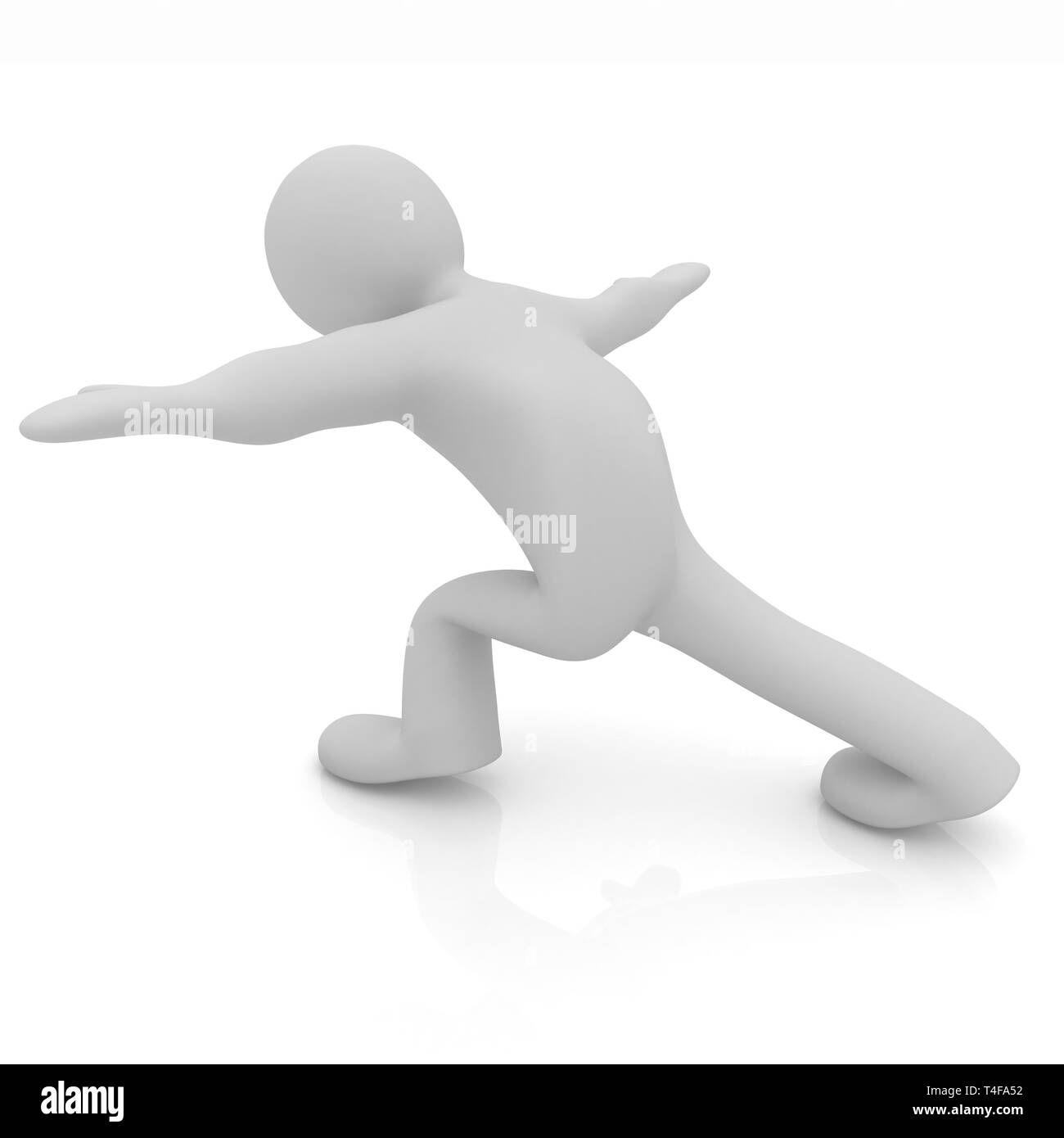 3d man isolated on white. Series: morning exercises - flexibility ...