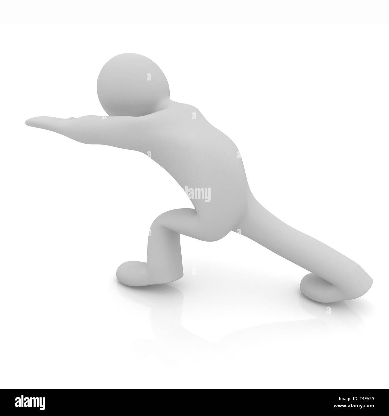 3d man isolated on white. Series: morning exercises - flexibility ...