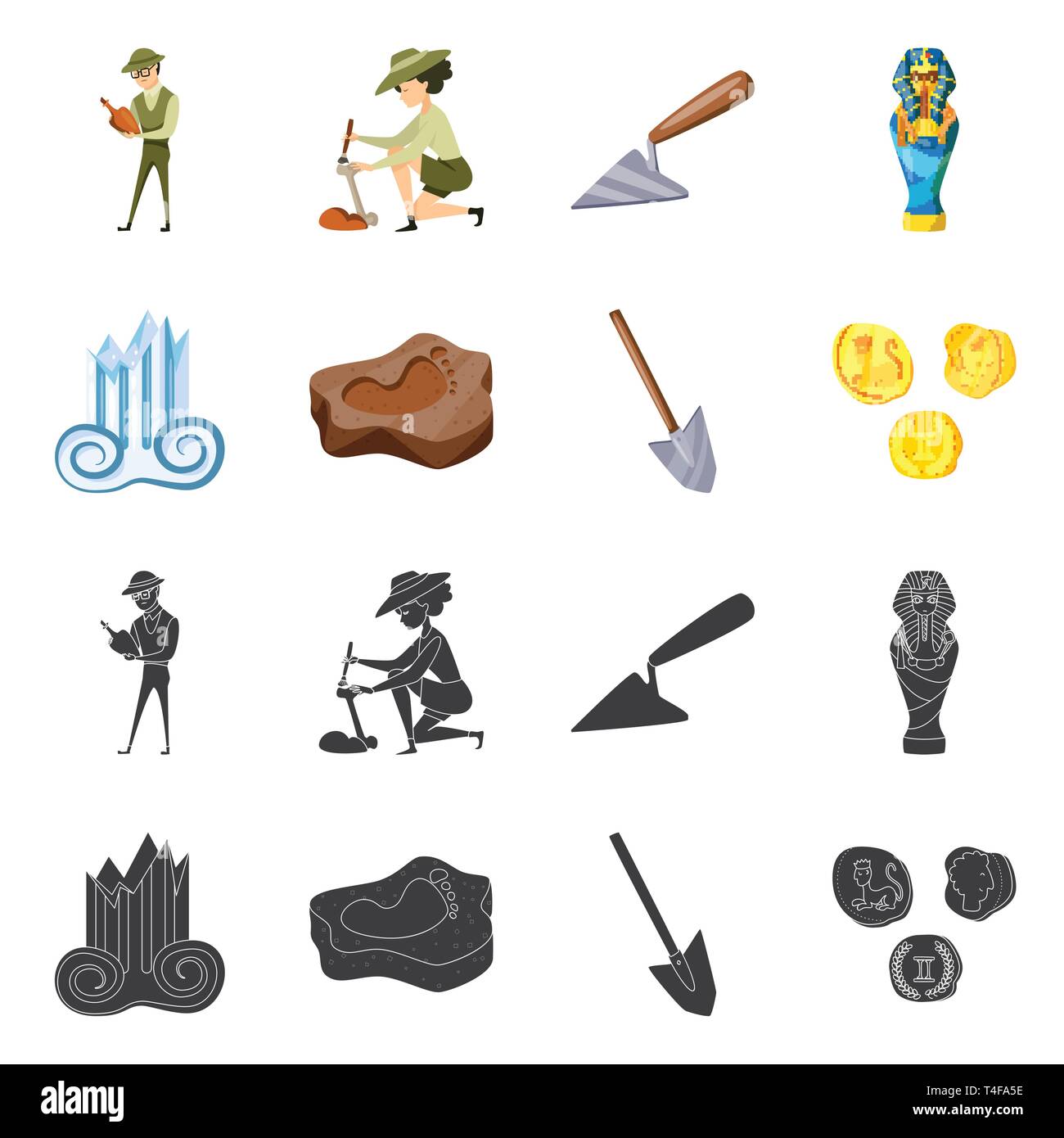 archaeologist,tool,sarcophagus,architecture,rock,shovel,coins,human ...
