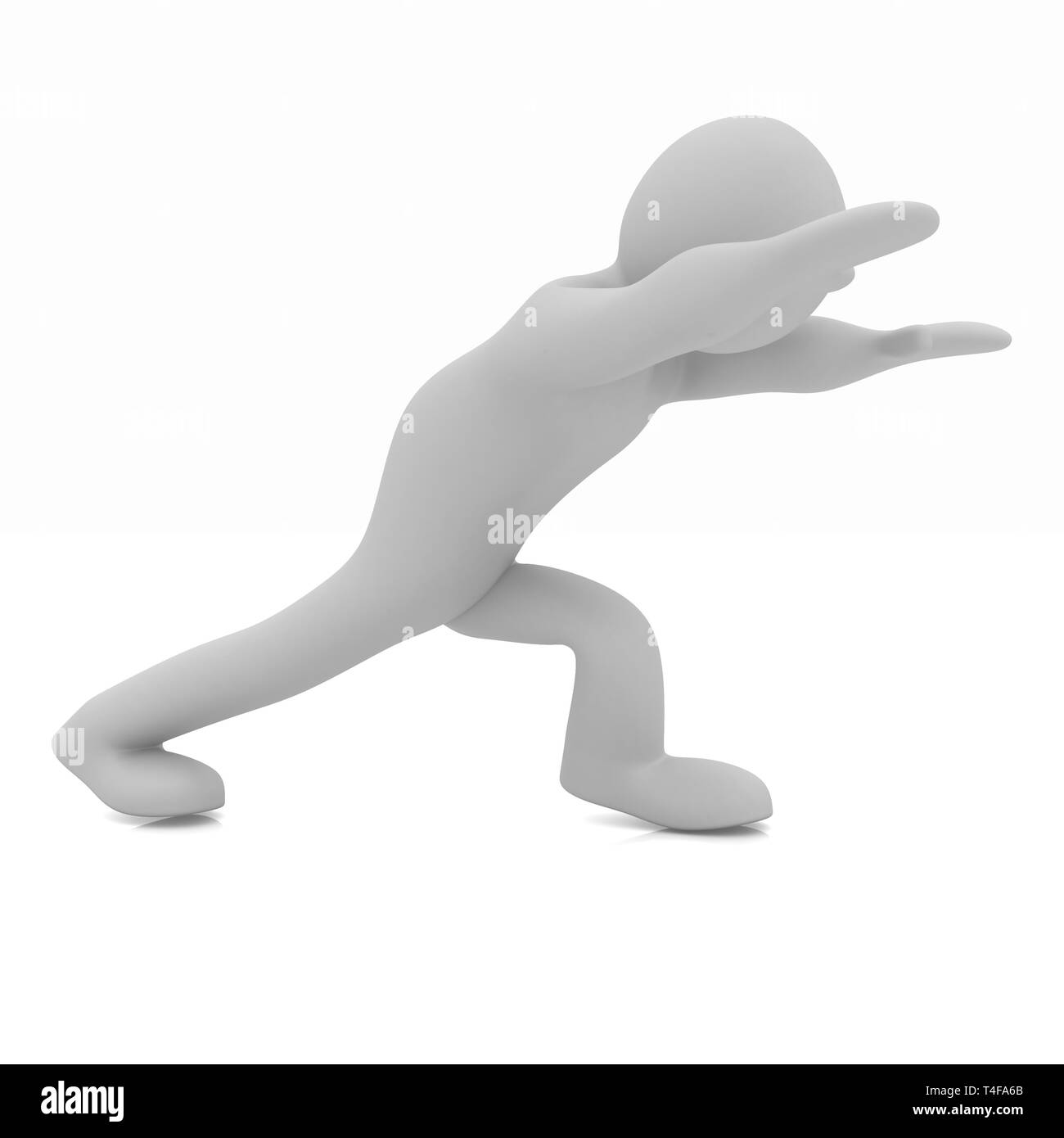 3d man isolated on white. Series: morning exercises - flexibility ...