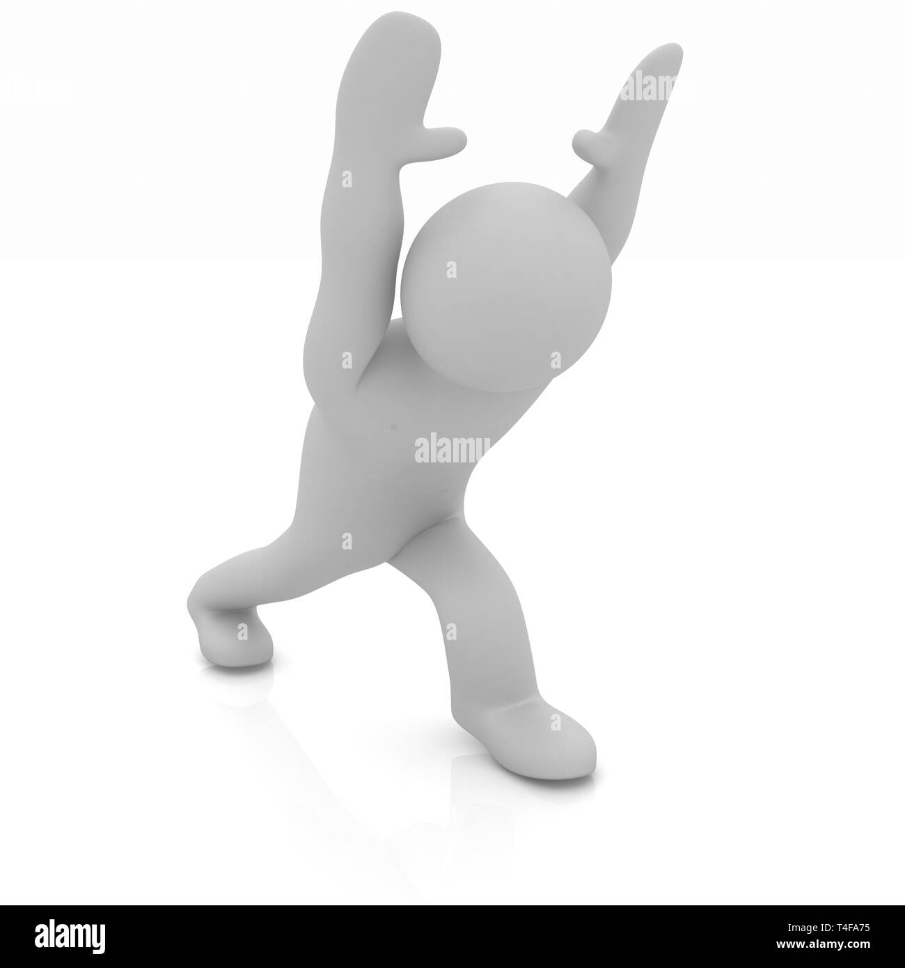 3d man isolated on white. Series: morning exercises - flexibility ...