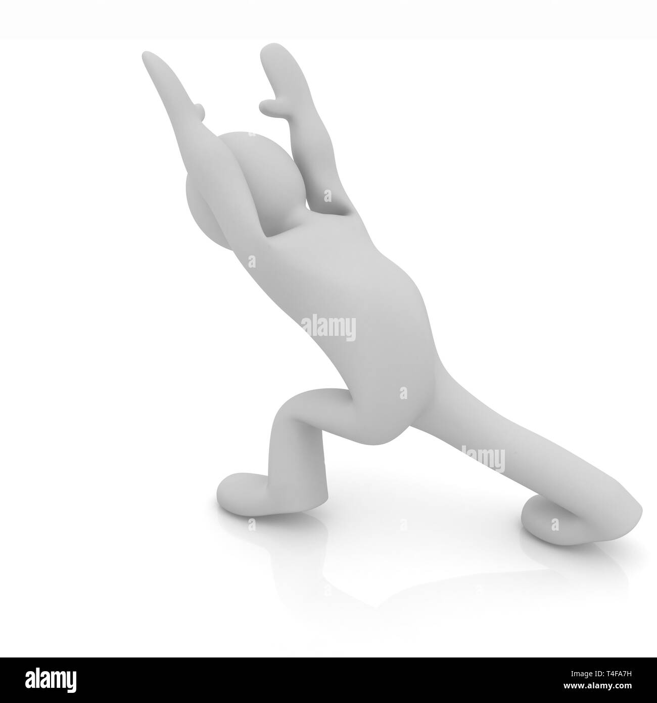 3d man isolated on white. Series: morning exercises - flexibility ...