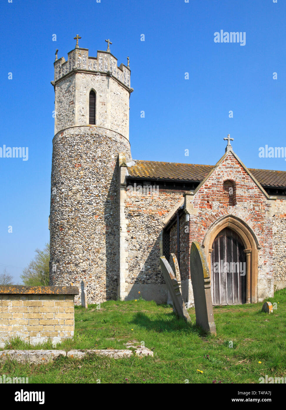 A view of the south porch and tower of the Church of St Mary at ...