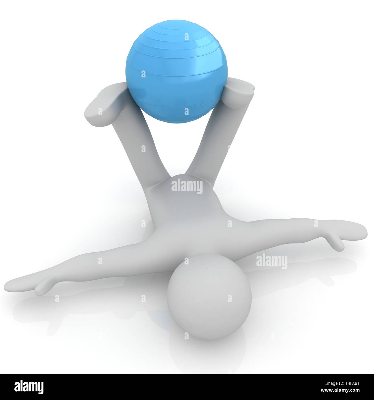 3d man exercising position on fitness ball. My biggest pilates series ...