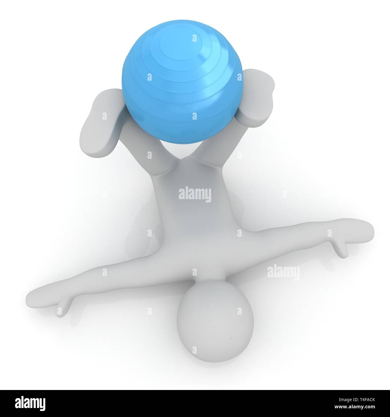 3d man exercising position on fitness ball. My biggest pilates series ...