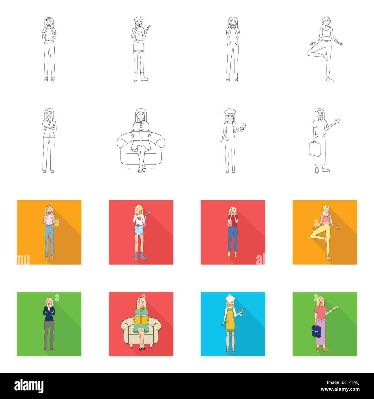 Vector illustration of posture and mood logo. Collection of posture and ...