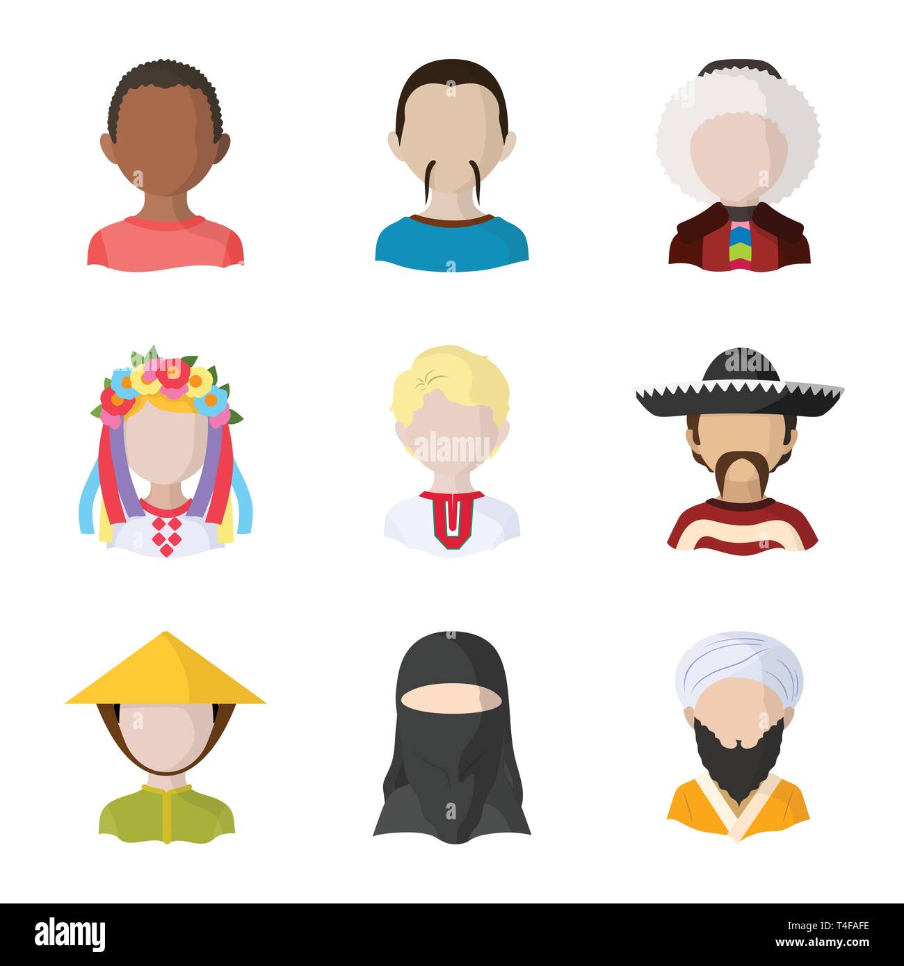 Vector design of nation and race logo. Set of nation and user stock ...