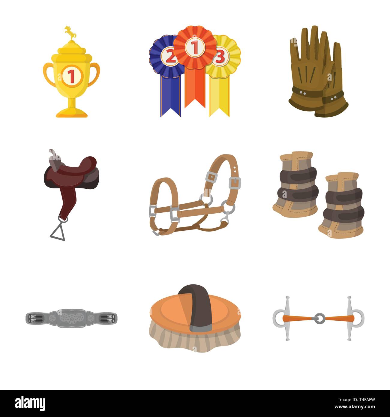 Isolated object of horseback and equestrian symbol. Collection of ...