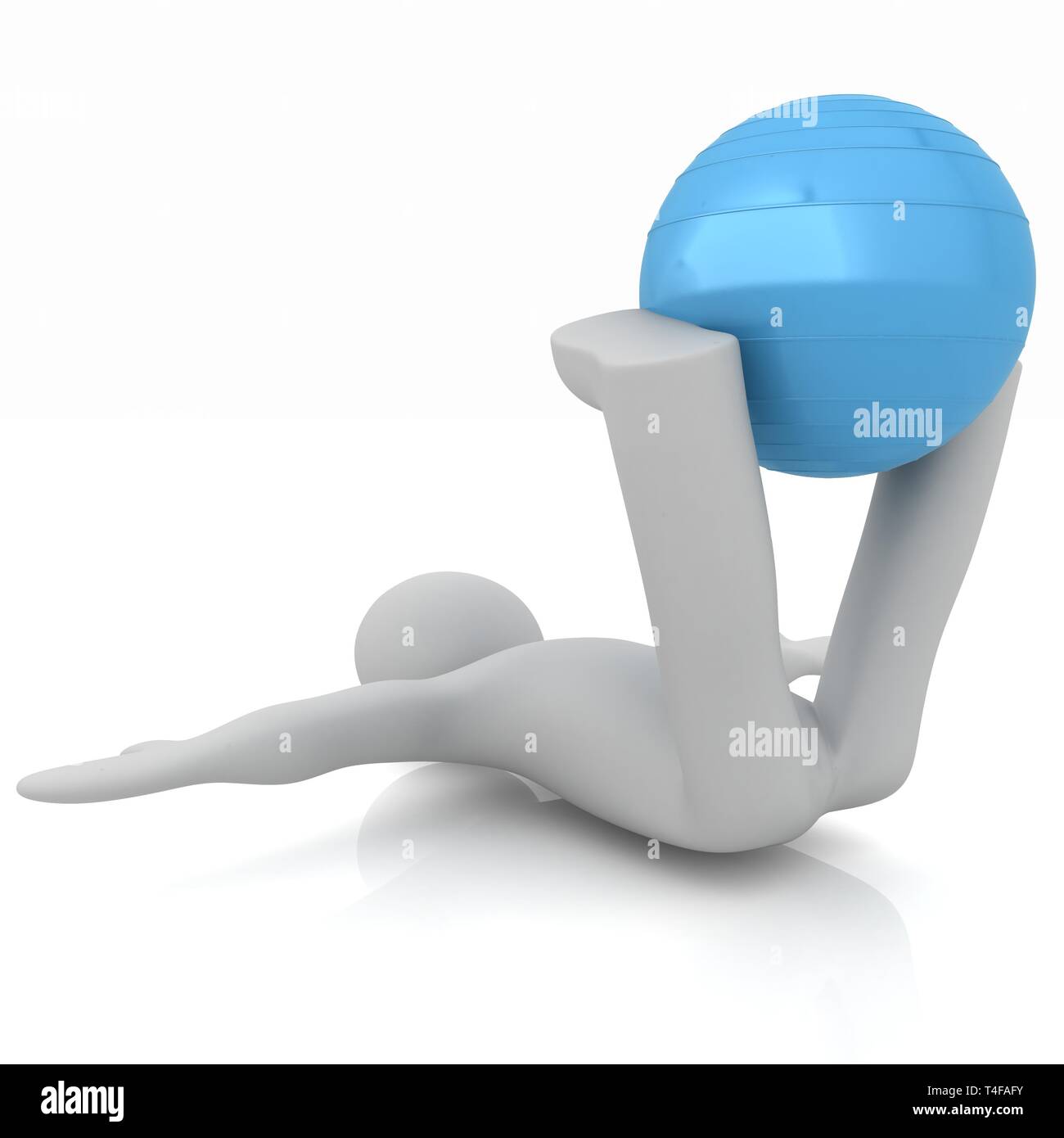 3d man exercising position on fitness ball. My biggest pilates series ...