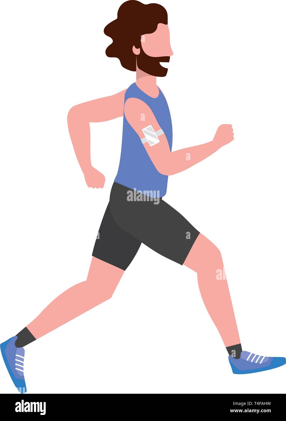 fitness sport train man running cartoon vector illustration graphic ...