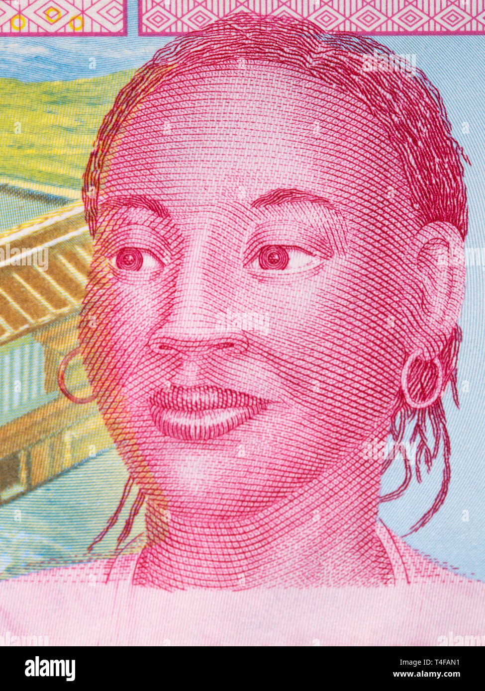African woman, a portrait from Central African money Stock Photo - Alamy