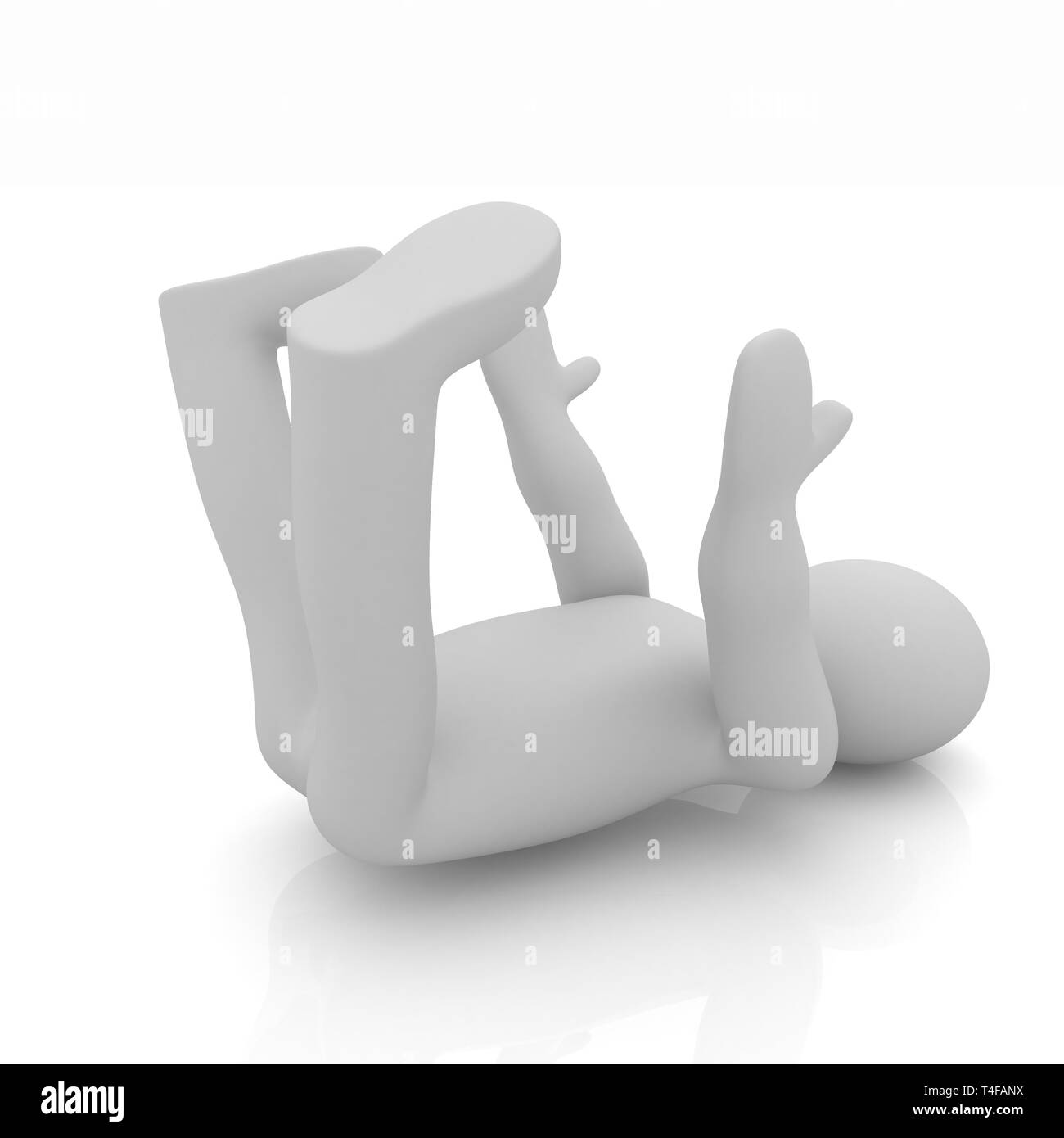 3d man isolated on white. Series: morning exercises - flexibility ...