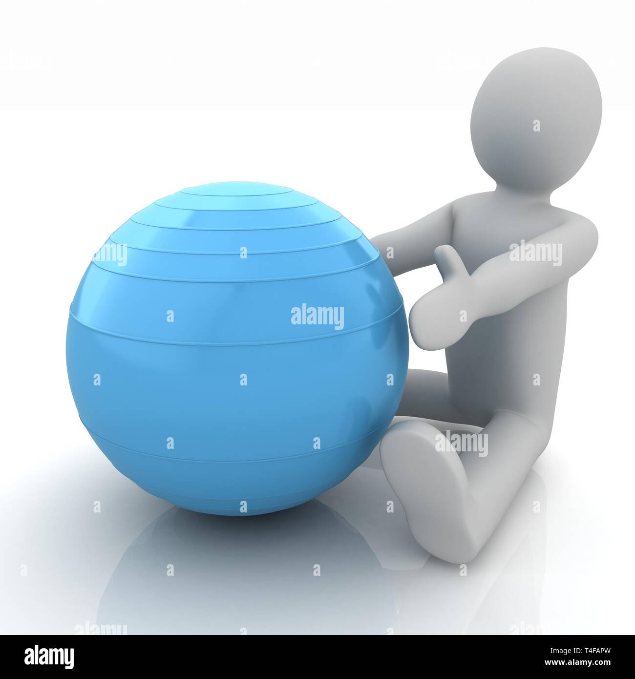 3d man exercising position on fitness ball. My biggest pilates series ...