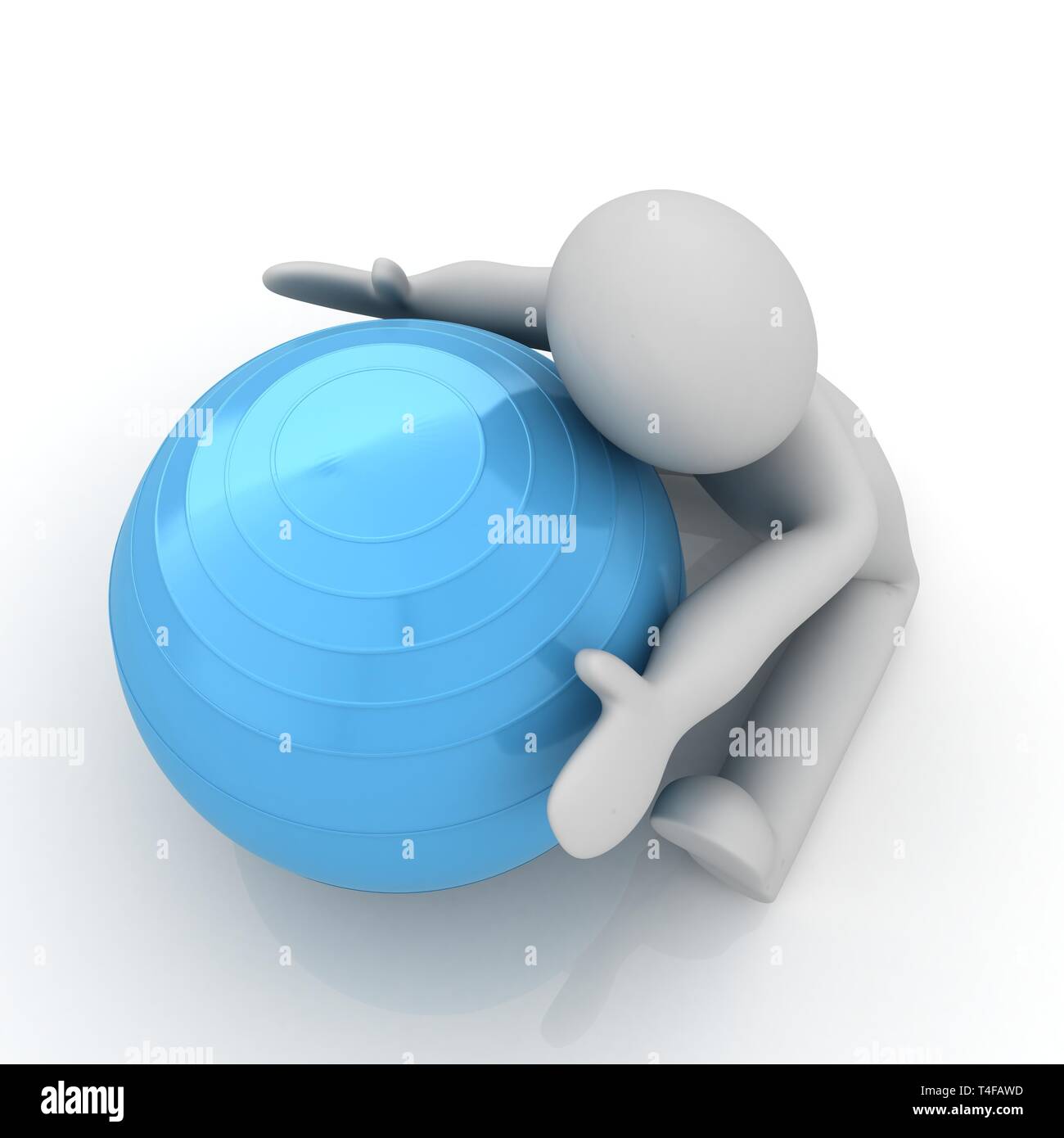 3d man exercising position on fitness ball. My biggest pilates series ...