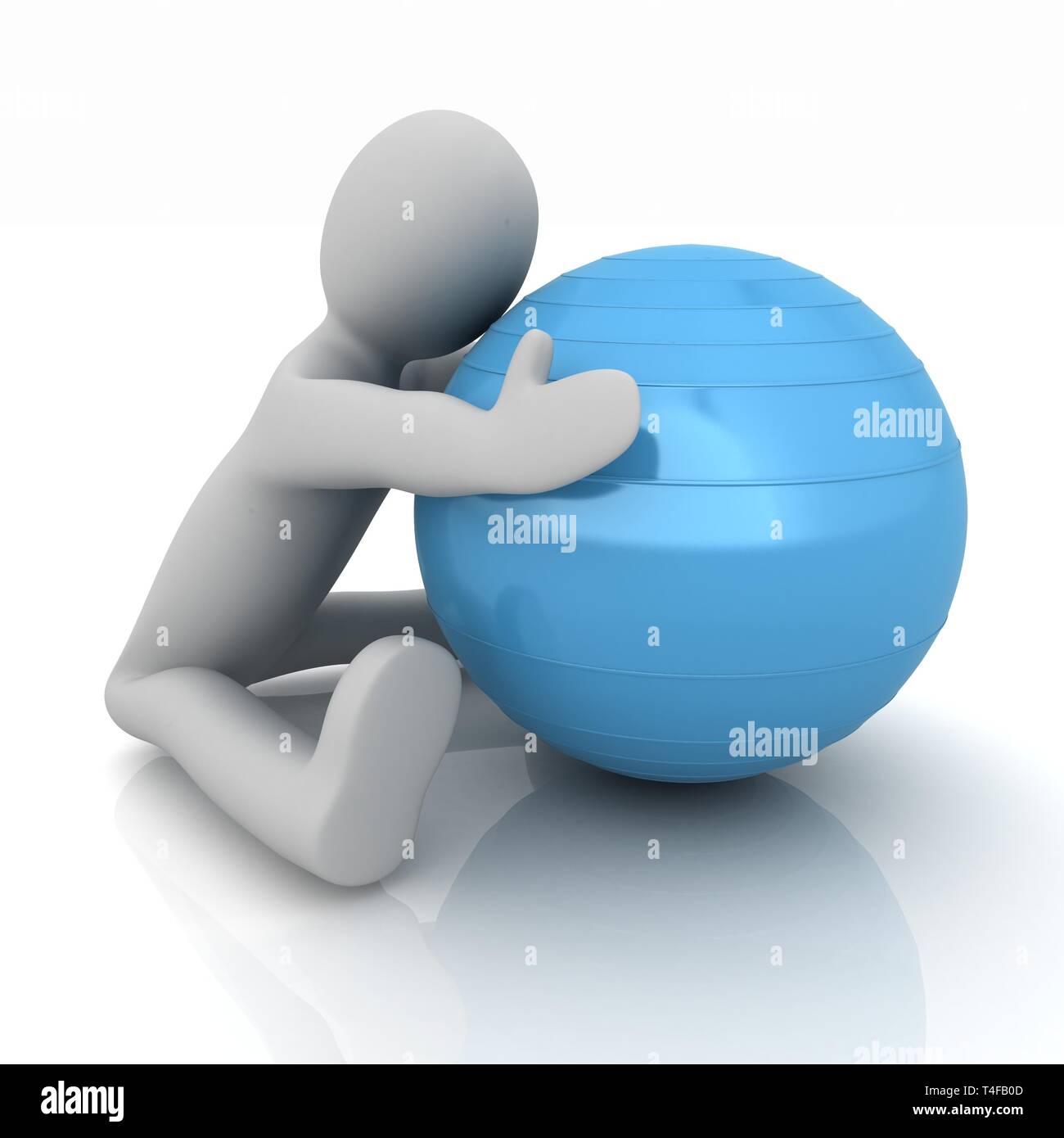 3d man exercising position on fitness ball. My biggest pilates series ...