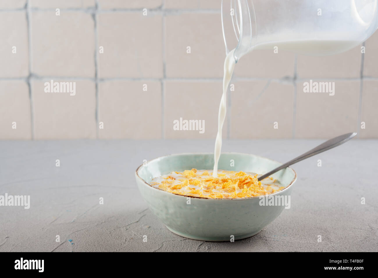 Cornflakes in white ceramic hi-res stock photography and images - Alamy