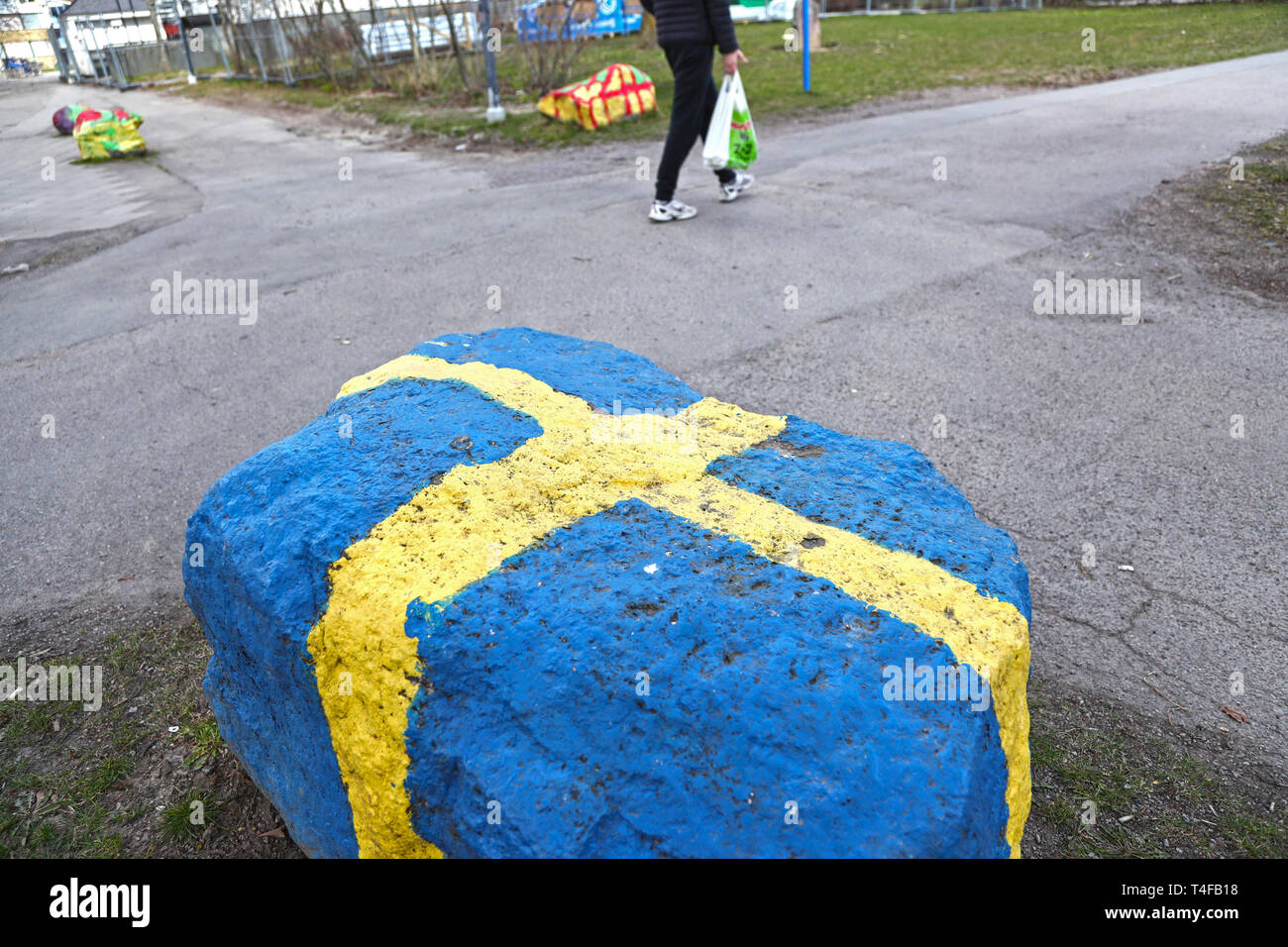 Swedish colors of a stone Stock Photo - Alamy