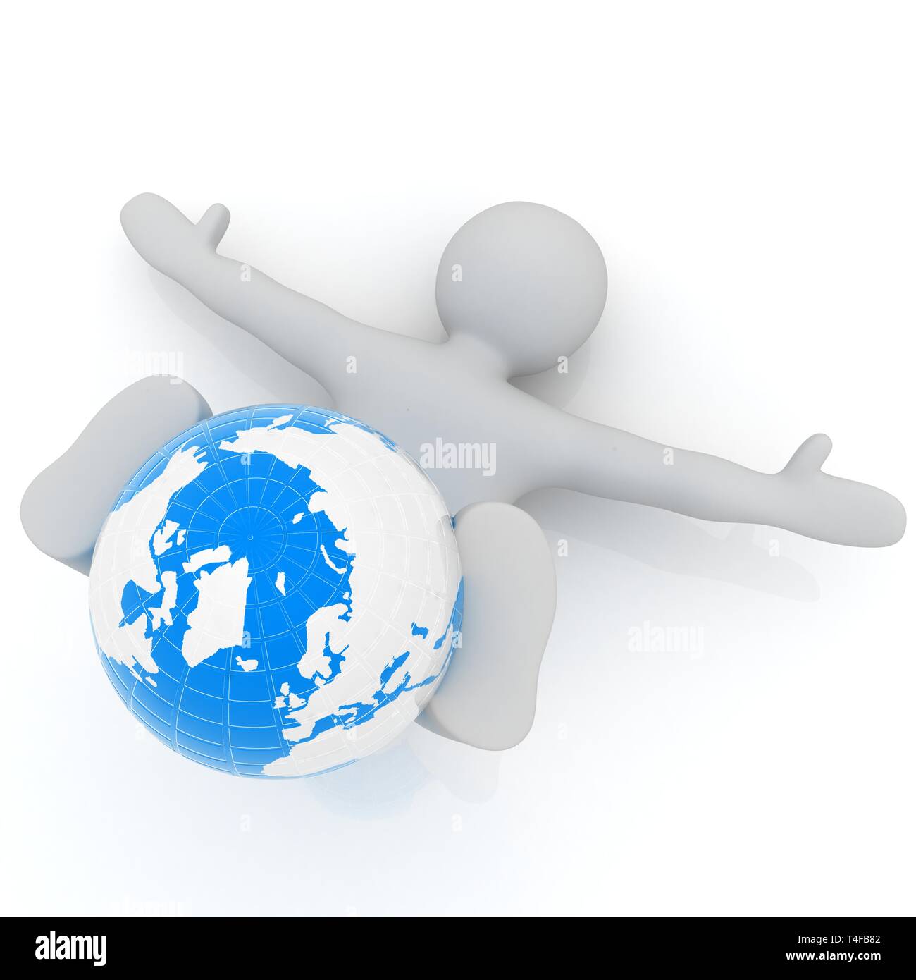 3d man exercising position on Earth - fitness ball. My biggest Global ...