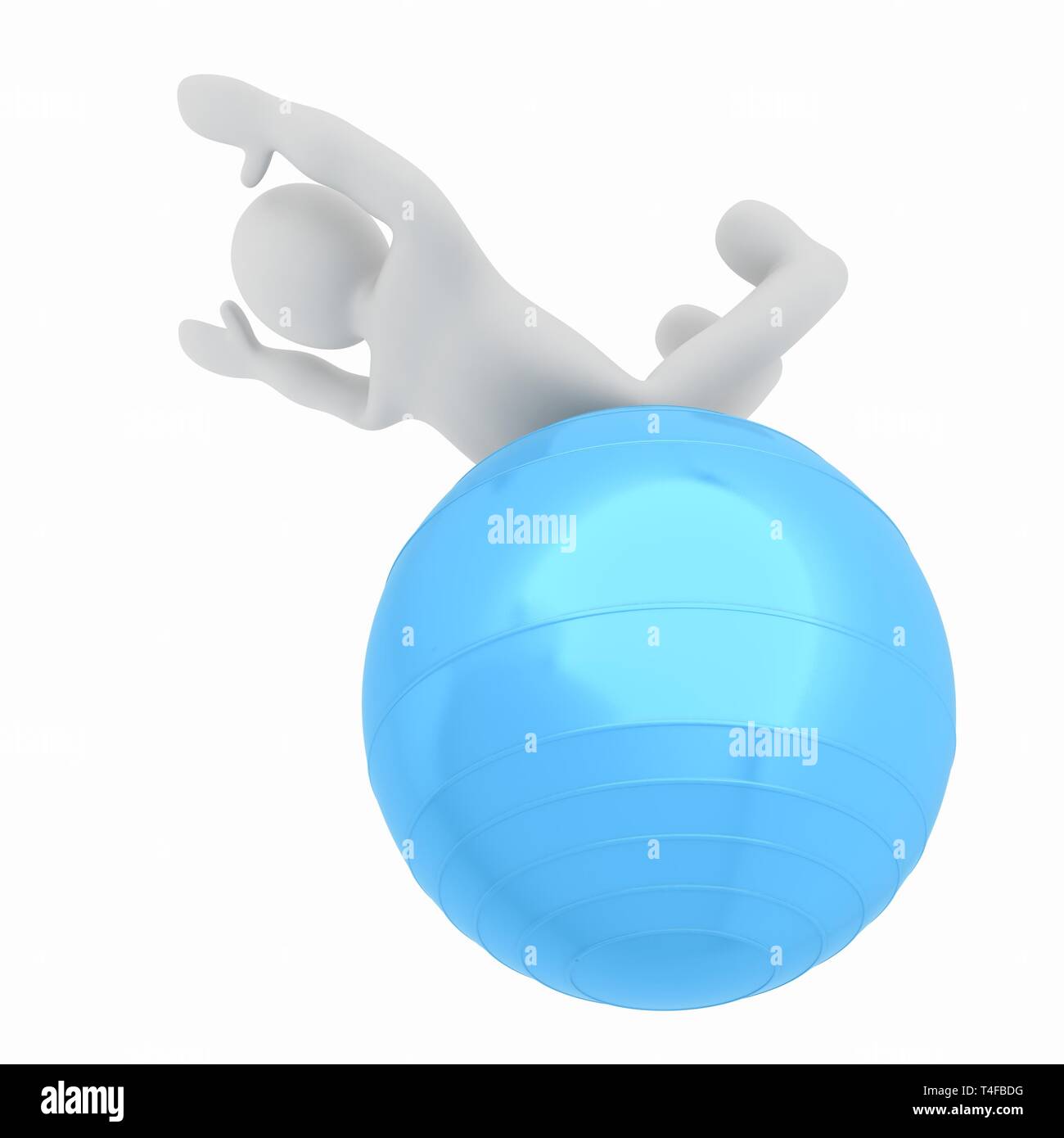 3d man exercising position on fitness ball. My biggest pilates series ...