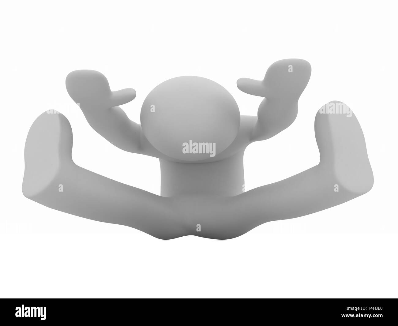 3d man isolated on white. Series: morning exercises - flexibility ...