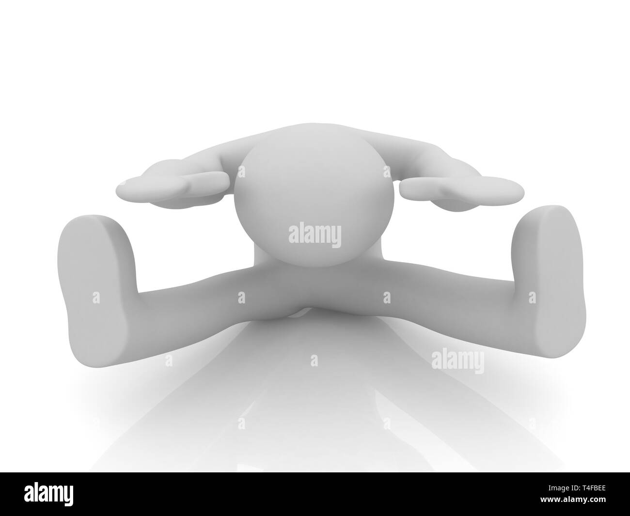 3d man isolated on white. Series: morning exercises - flexibility ...